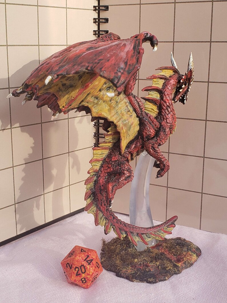 Young Red Dragon D&D Miniature Hand Painted - Etsy