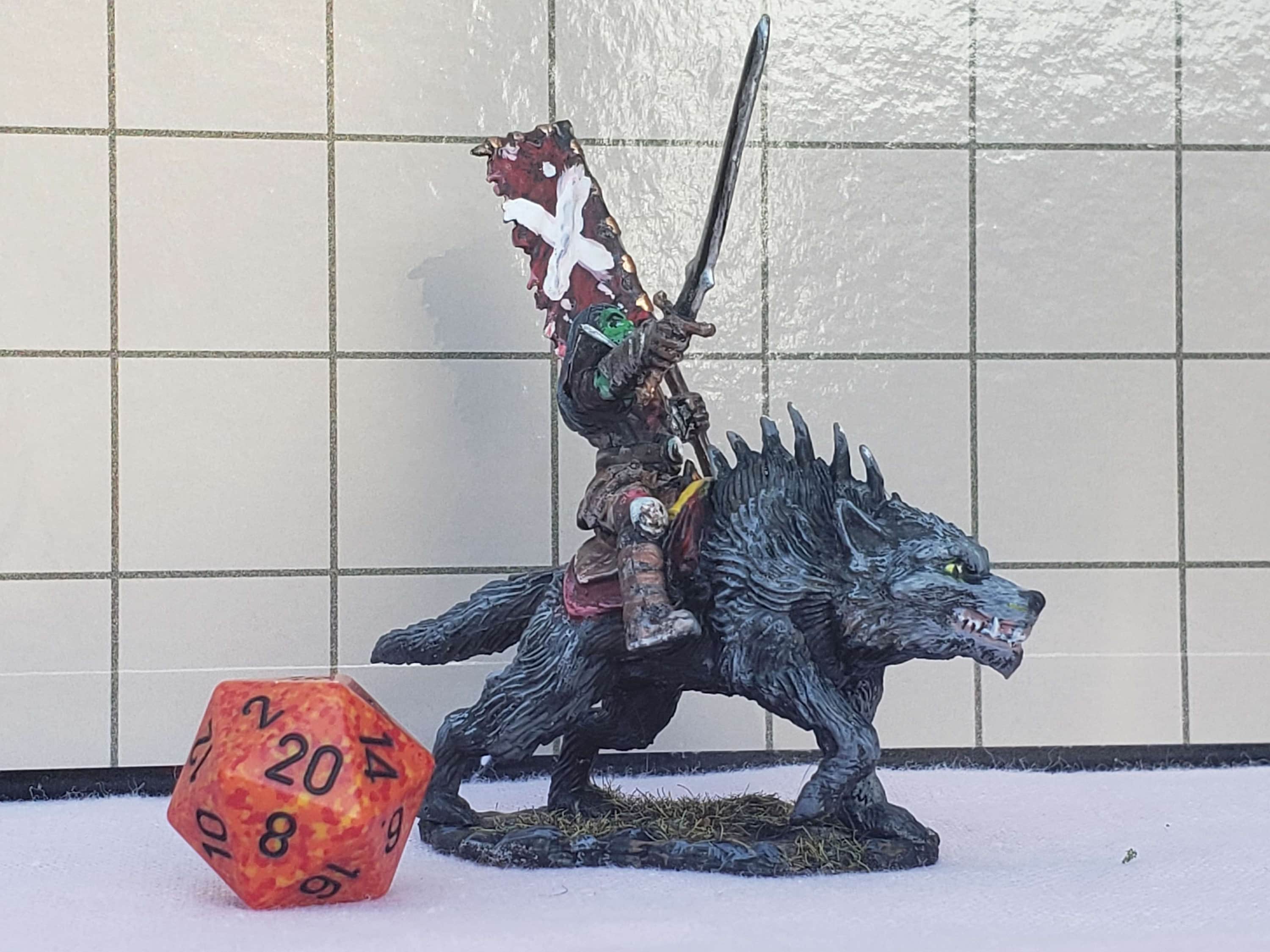 Mounted Orc With Dire Wolf D&D Miniature Hand Painted - Etsy