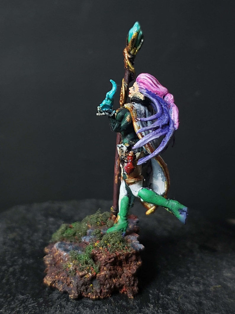 Female Elf Wizard D&D TTRPG Miniature Hand Painted 3D Printed - Etsy