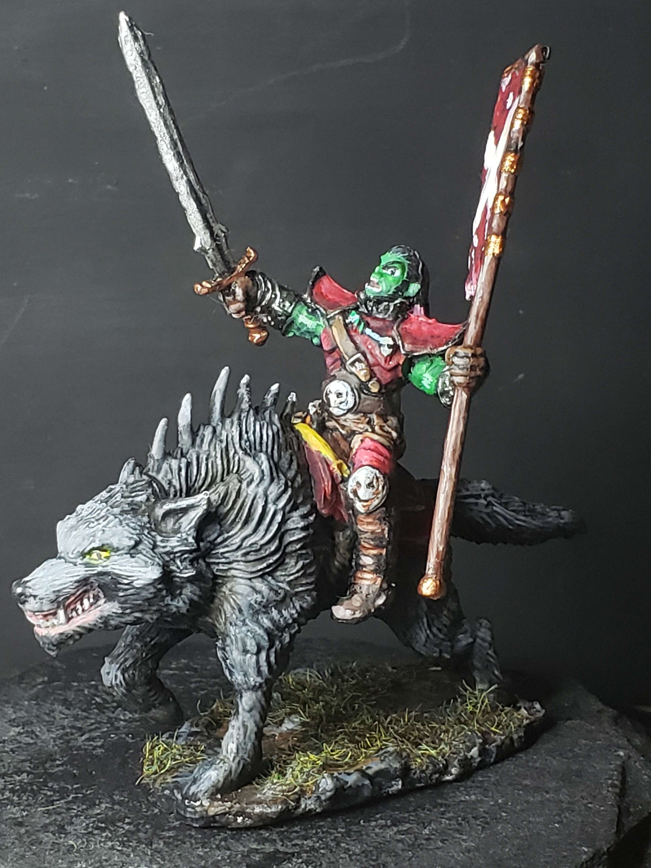 Mounted Orc With Dire Wolf D&D Miniature Hand Painted - Etsy