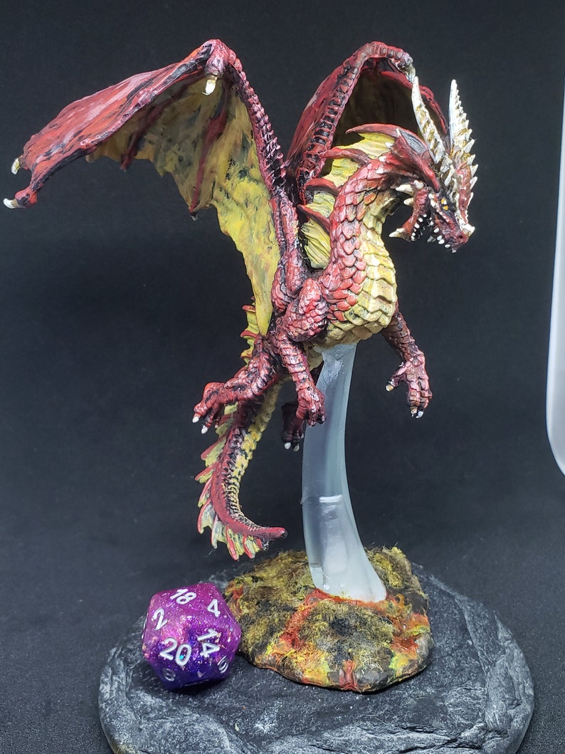Young Red Dragon D&D Miniature Hand Painted - Etsy