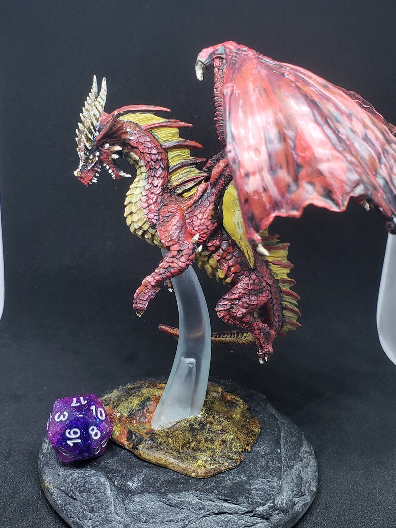 Young Red Dragon D&D Miniature Hand Painted - Etsy
