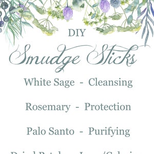 Smudge Sticks Sign and Instructions, DIY Smudge Stick Instructions ...