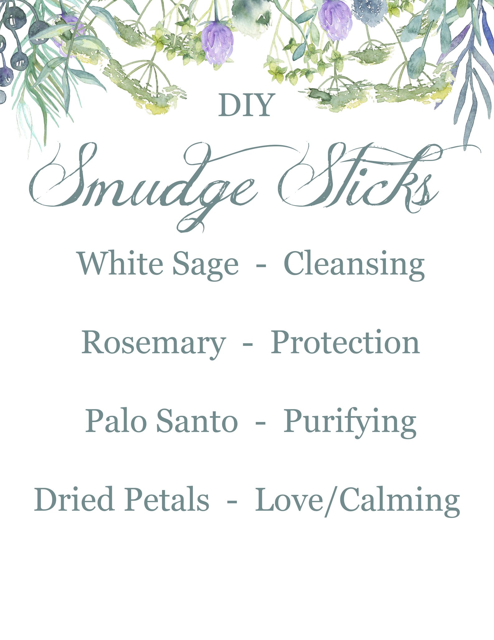 Smudge Sticks Sign and Instructions, DIY Smudge Stick Instructions ...