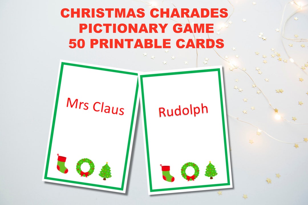 Christmas Party Game, Charades Game, Pictionary Game, Christmas ...