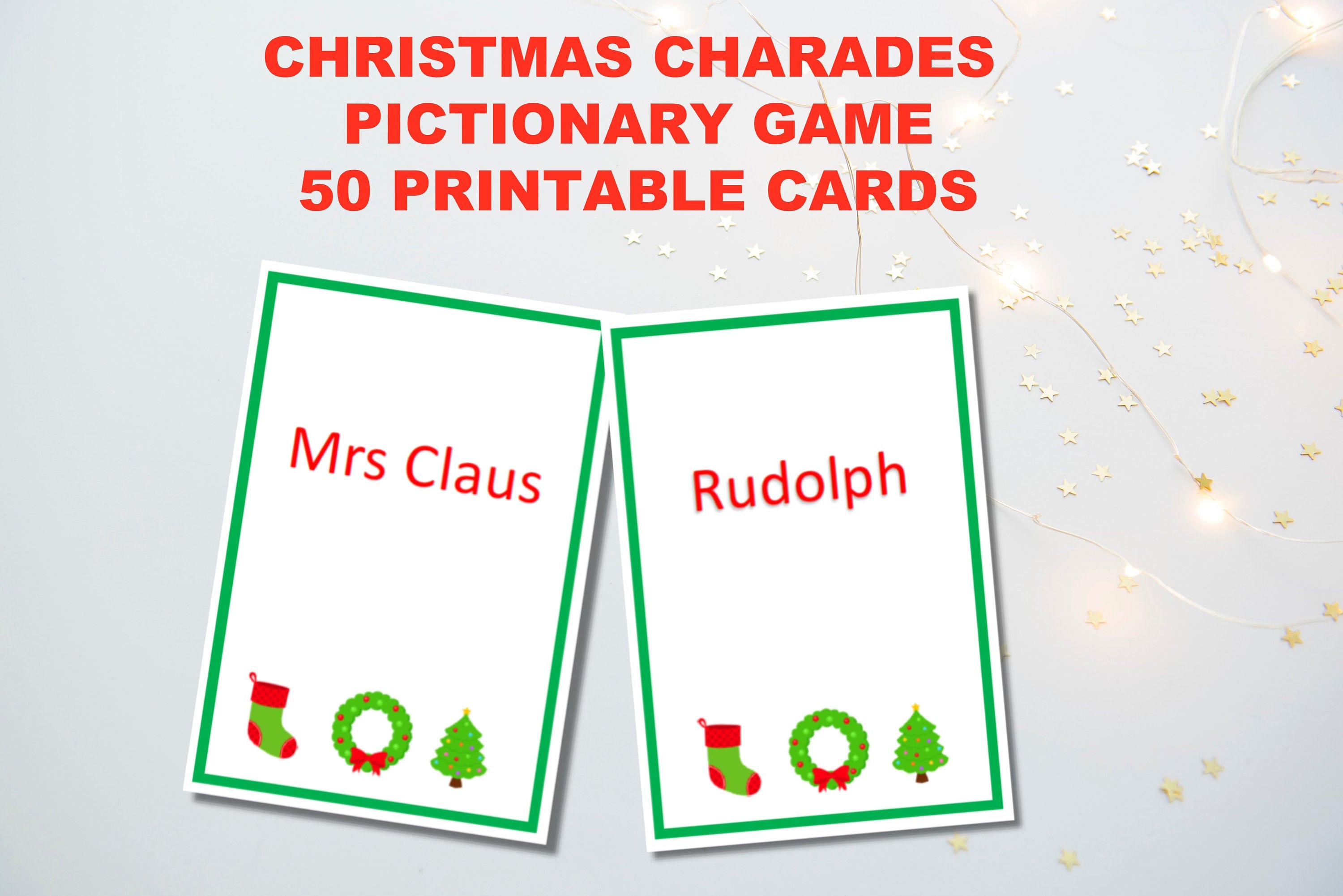 Christmas Party Game, Charades Game, Pictionary Game, Christmas ...