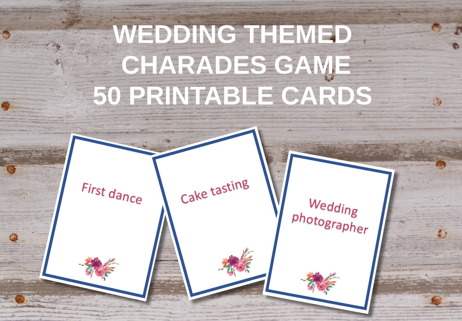 Wedding Charades Game, Pictionary Cards, Unique Bridal Shower Game ...