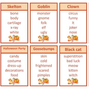 Halloween Taboo Game, Halloween Party Game, Printable, INSTANT Digital ...