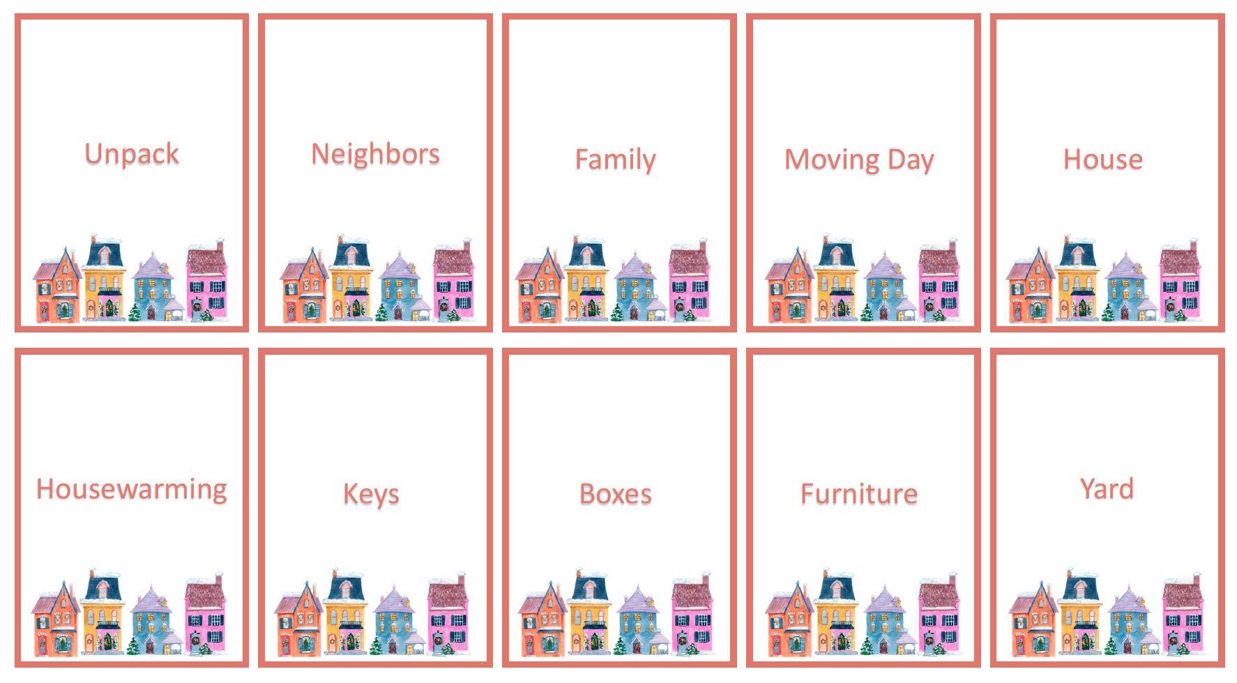 Housewarming Charades Pictionary Game, New House Game, House Warming ...
