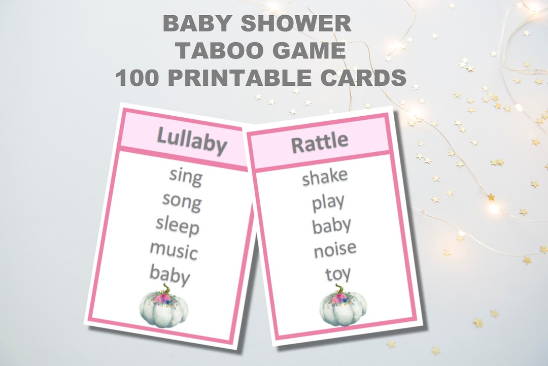 Pumpkin Baby Shower, Taboo Game, Pink Baby Shower Game, Girl Baby ...