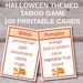 Halloween Taboo Game, Halloween Party Game, Printable, INSTANT Digital ...