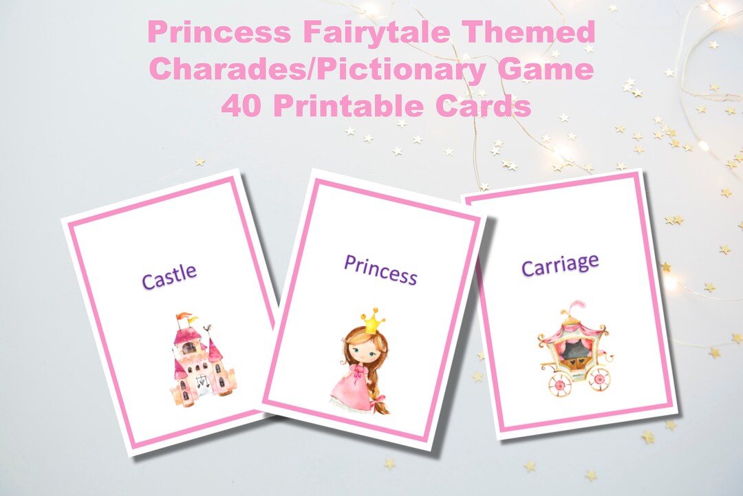 Princess Birthday Party Game, Fairytale Charades Game, Girl Fashion ...