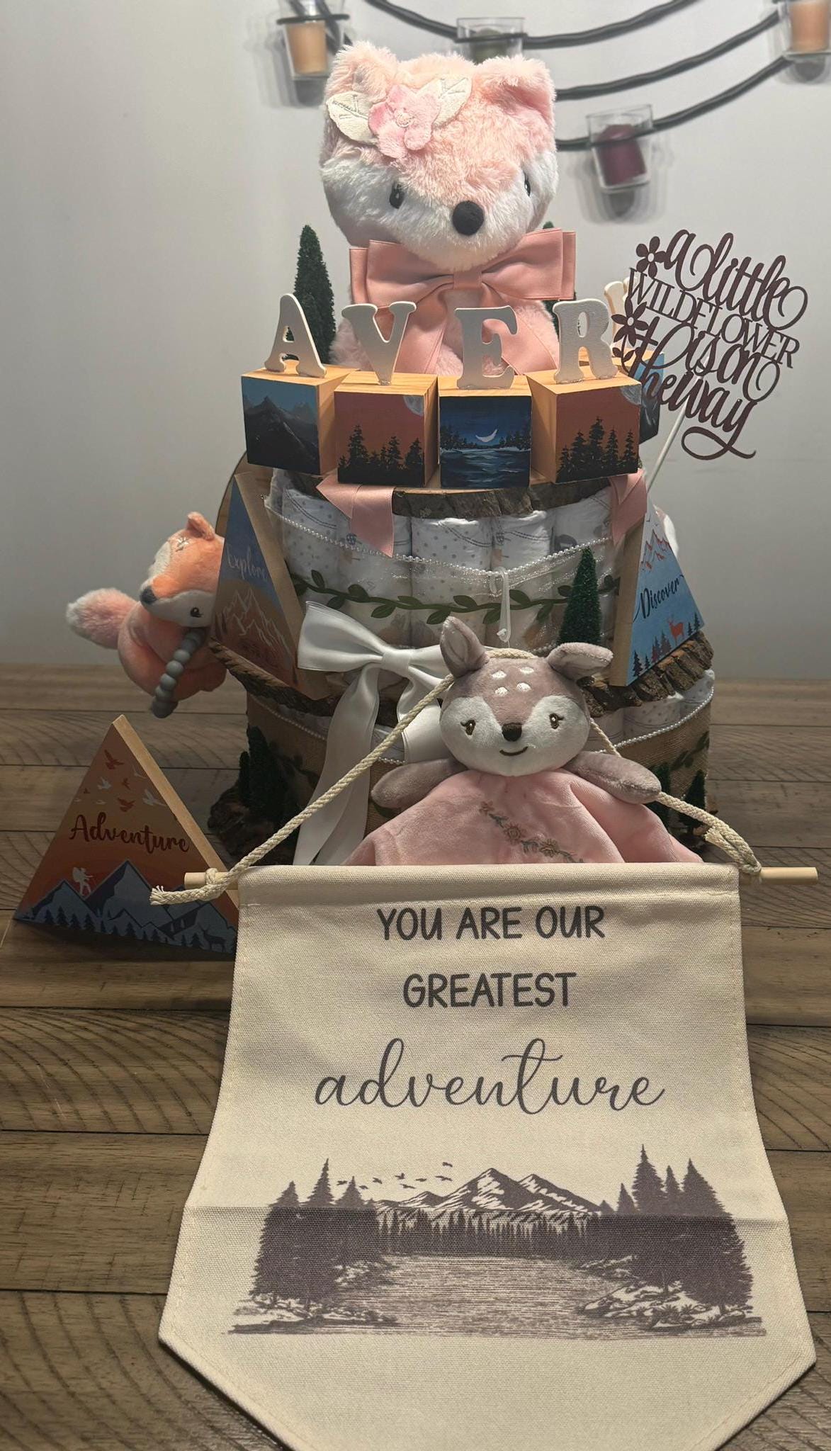 Hand Painted Wooden Blocks/baby Shower Gift/diaper Cake Decoration ...