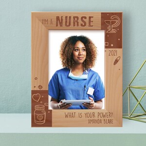 Personalized Nurse Photo Frame, Custom Photo Frame, Wooden Picture ...