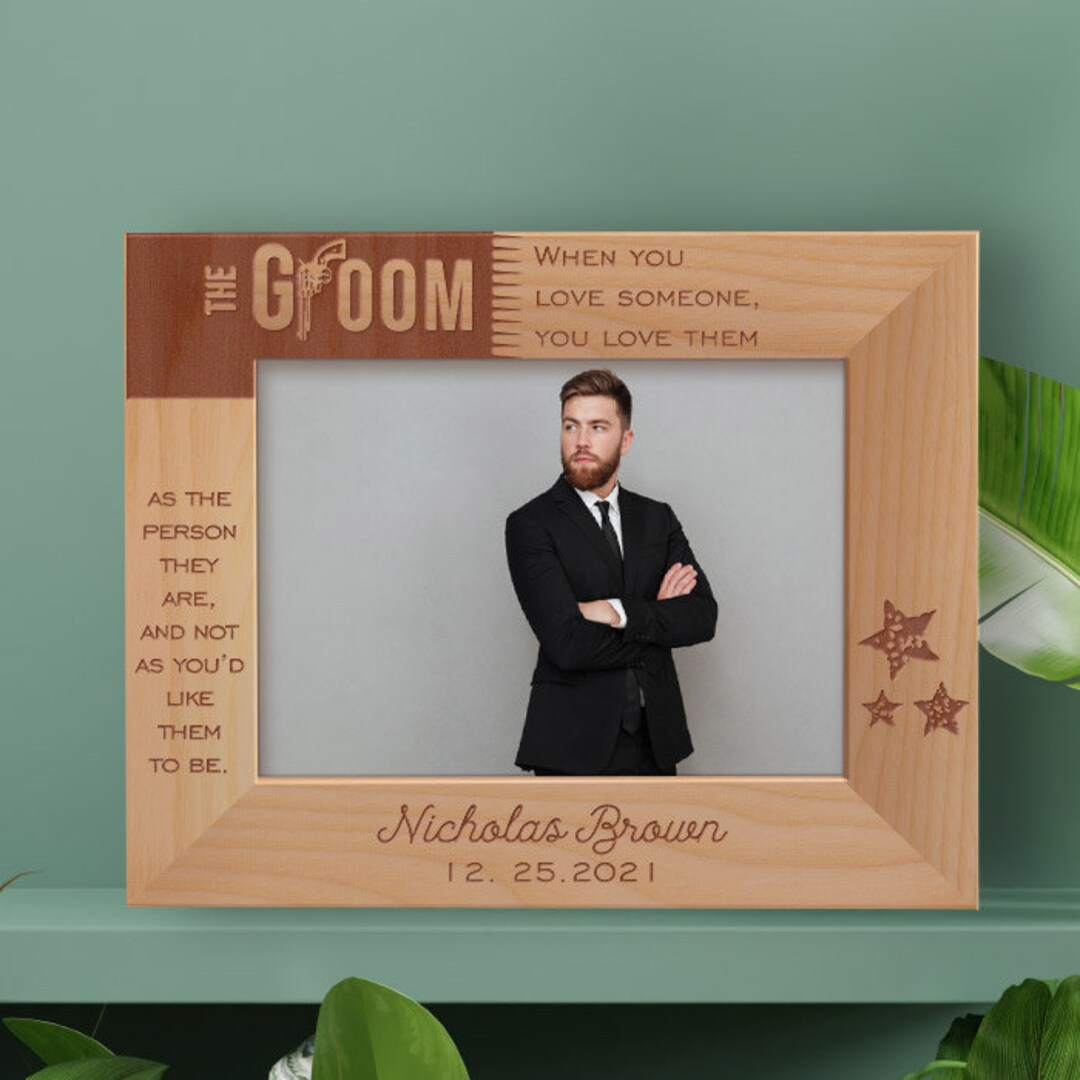 Personalized Groom Wooden Frame, Customized Wooden Frame for Groom ...