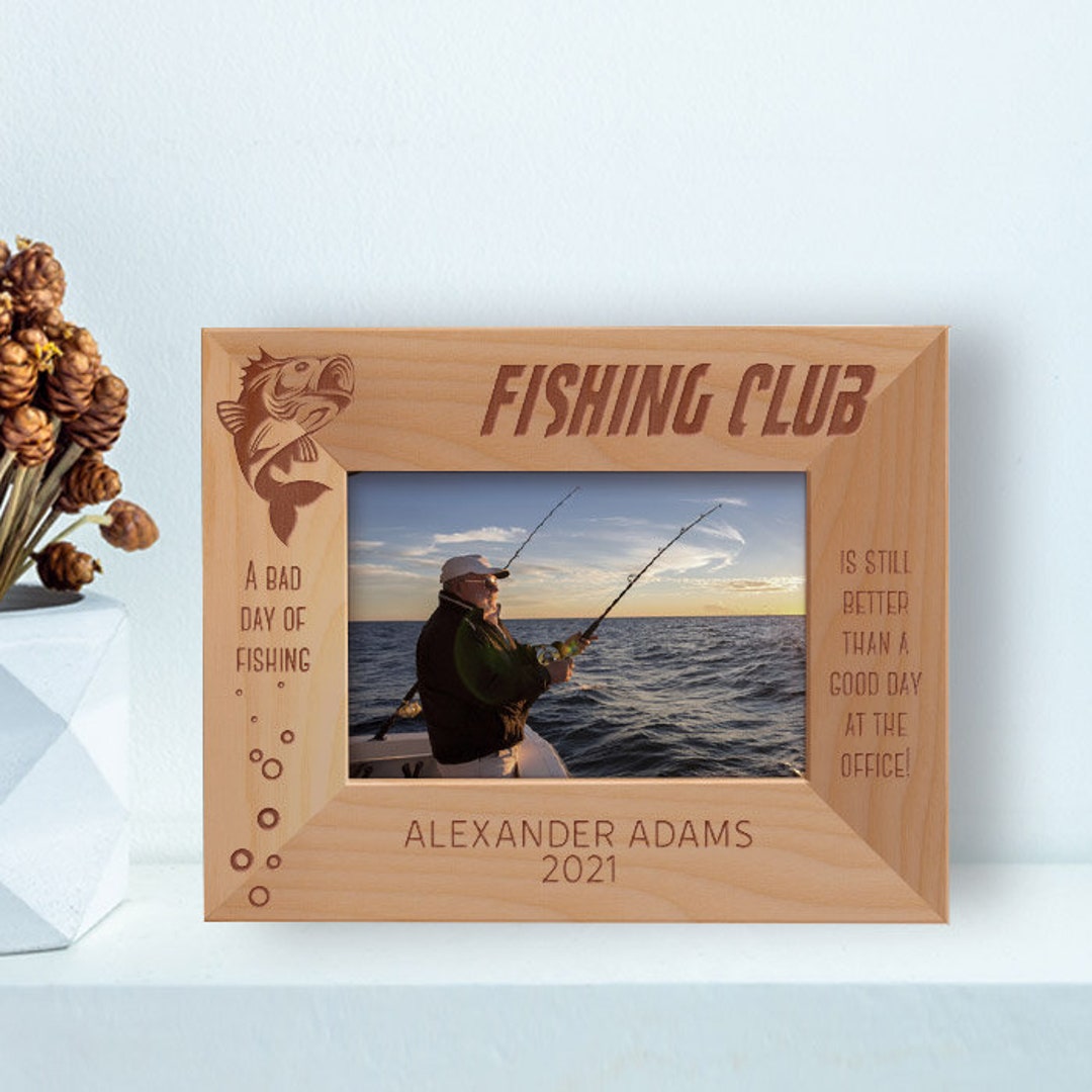 Custom Fishing Picture Frame, Personalized Fishing Club Photo Frame ...