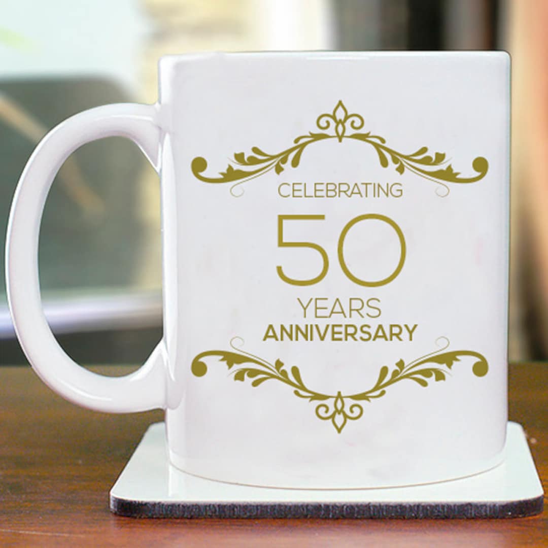 50th Anniversary Mug, Personalized Wedding Anniversary Mug, 50 Year ...