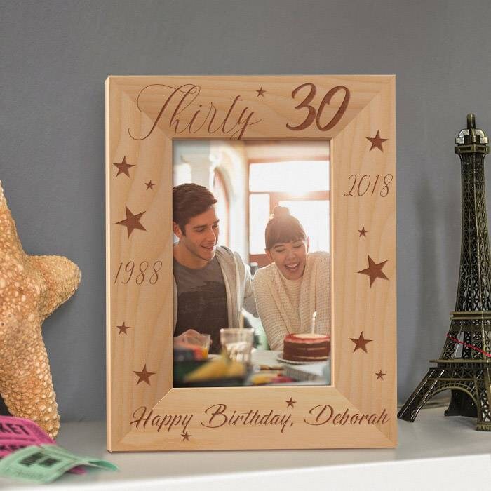 30th Birthday Picture Frame Happy Birthday Photo Frame | Etsy