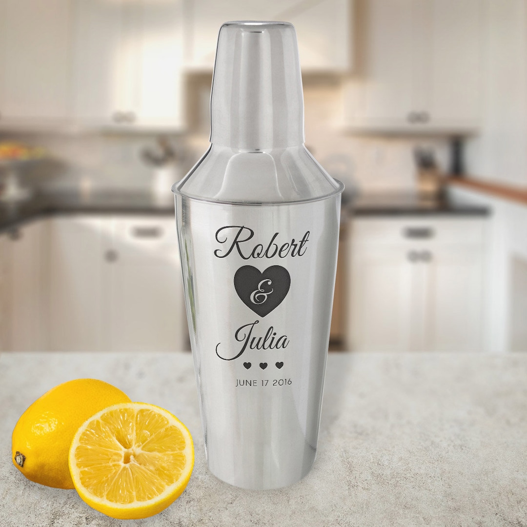 Stainless Steel Bar Shaker Wedding Gift Personalized, Custom Engraved ...