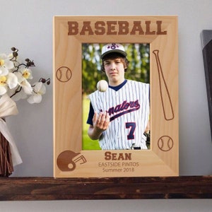 Custom Baseball Picture Frame, Wooden Photo Frame, Personalized Photo ...