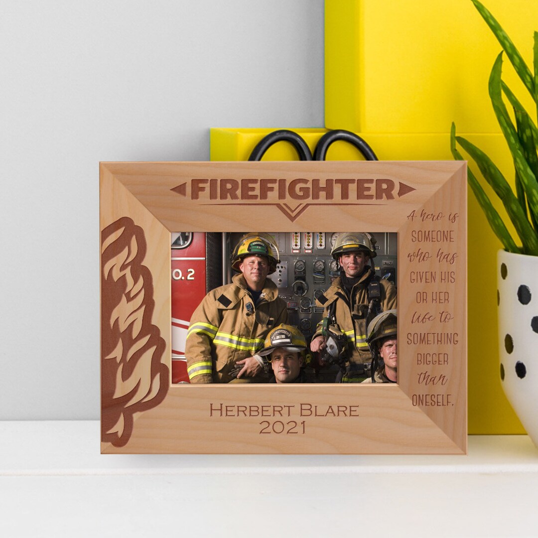 Personalized Firefighter Picture Frame, Custom Firemen Picture Frame ...