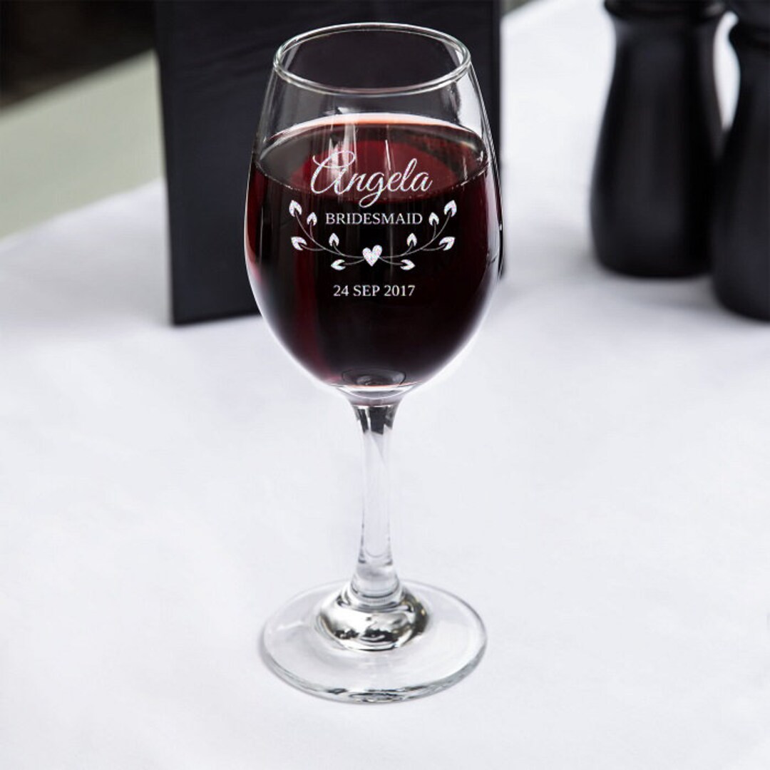 Customized Wine Glass, Personalized Unique Wine Glass, Engraved Classic ...