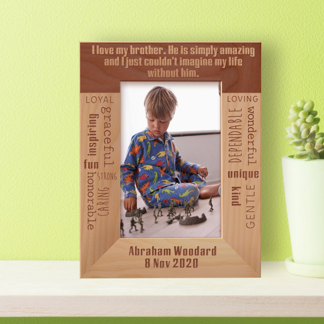 Personalized Brother Photo Frame, Custom Photo Frame, Engraved Photo ...