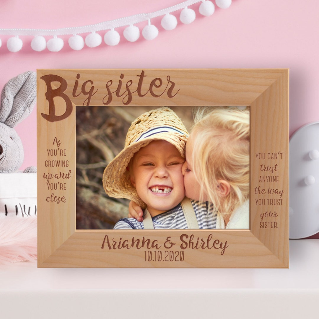 Personalized Big Sister Photo Frame, Custom Siblings Photo Frame ...