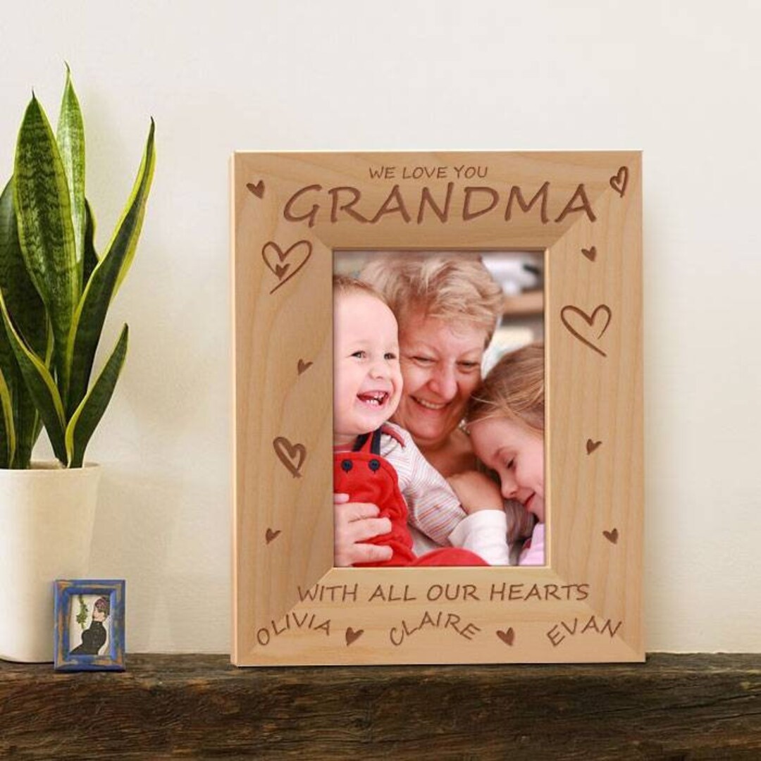 We Love You Grandma Frame, Grandma Picture Frame, Wooden Picture Frames ...