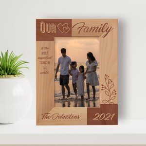 Personalized Family Picture Frame, Customized Wooden Frame for Family ...