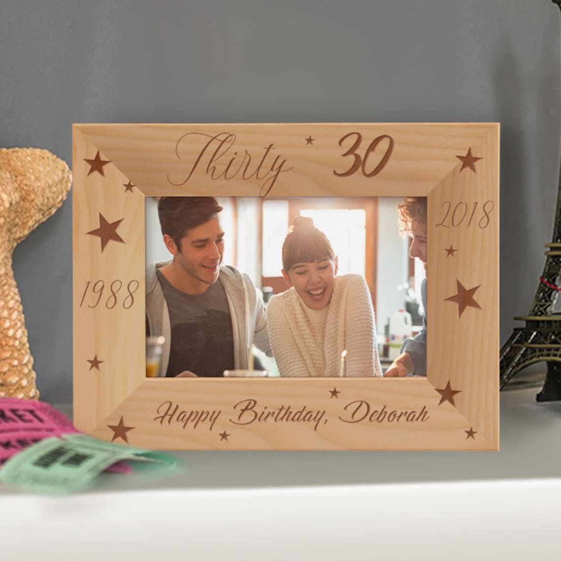 30th Birthday Picture Frame Happy Birthday Photo Frame | Etsy