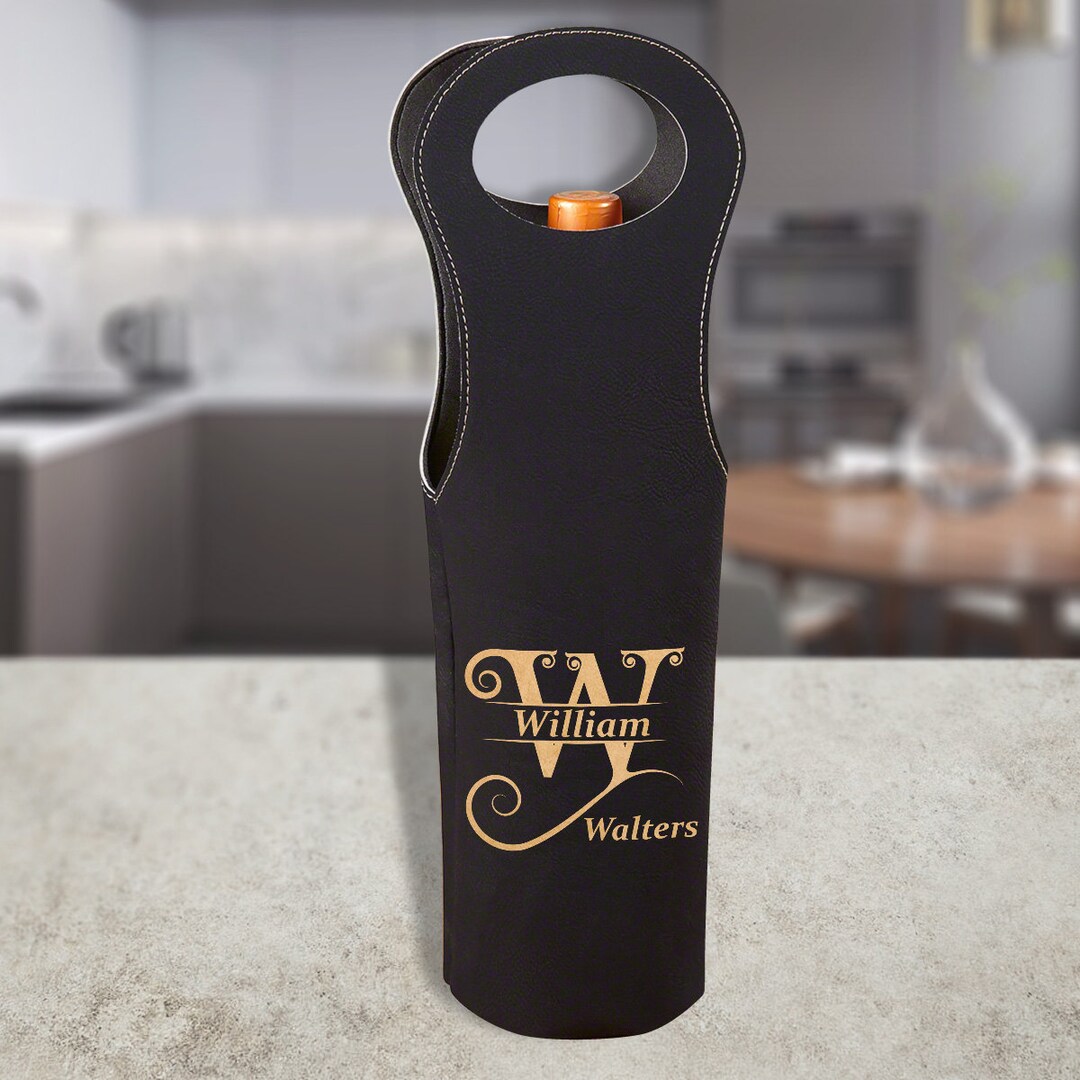 Personalized Wine Bag With Name Engraved, Custom Leather Wine Bottle ...