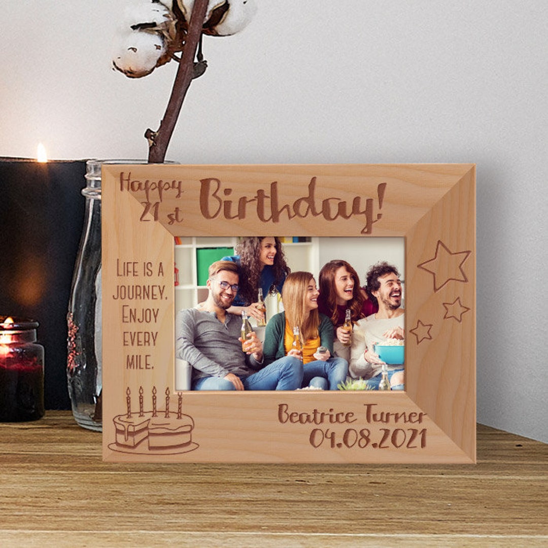 Custom Happy 21st Birthday Photo Frame, Personalized Picture Frame ...