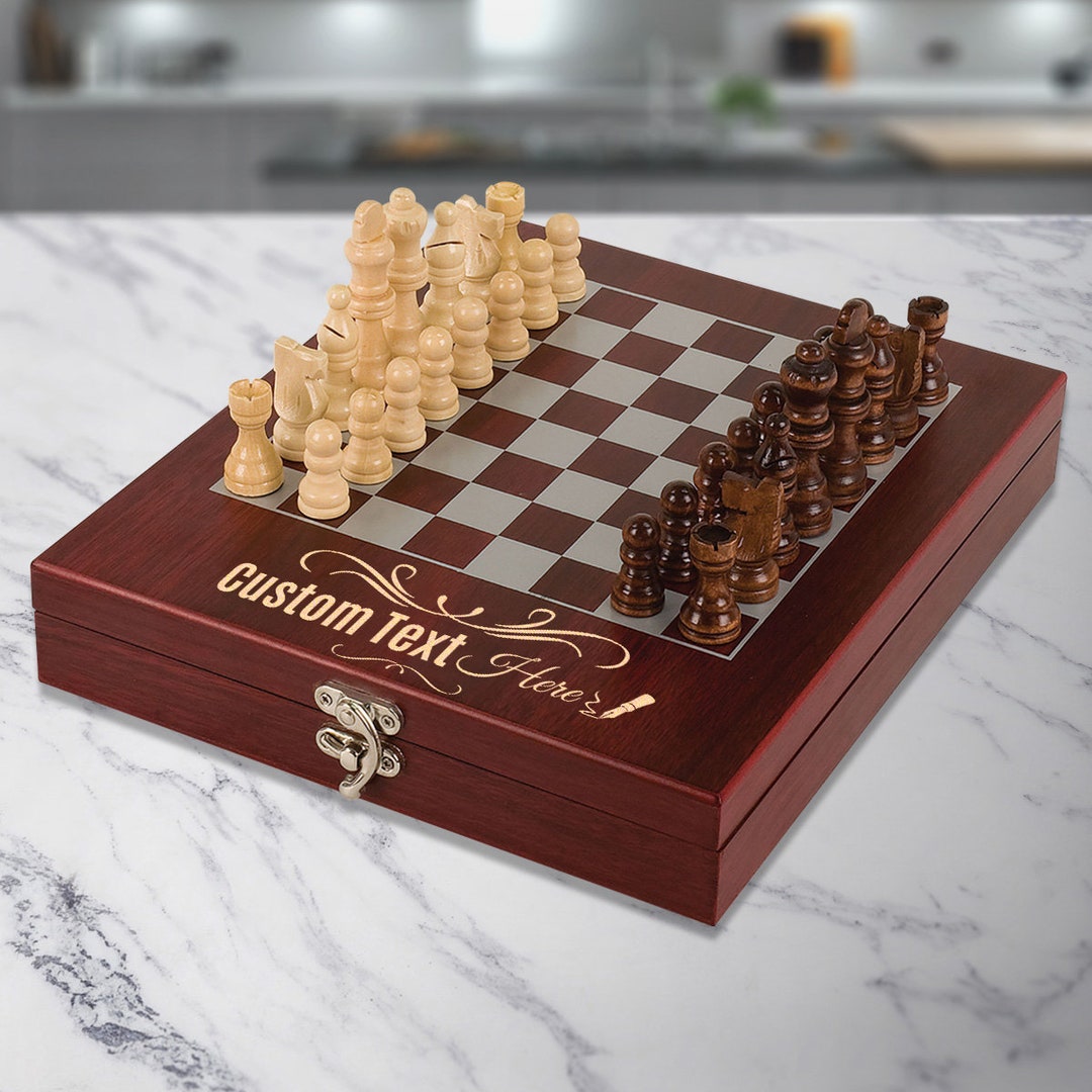 Personalized Chess Set Board, Customized Wooden Chess Set, Personalized ...