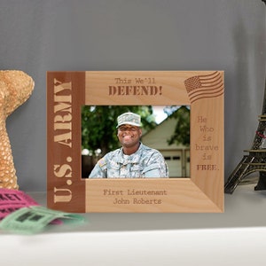 US Army Personalized Photo Frame Military Picture Frame US | Etsy