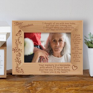Grandma Picture Frame, Memorial Photo Frame, Grandma Rememberance ...