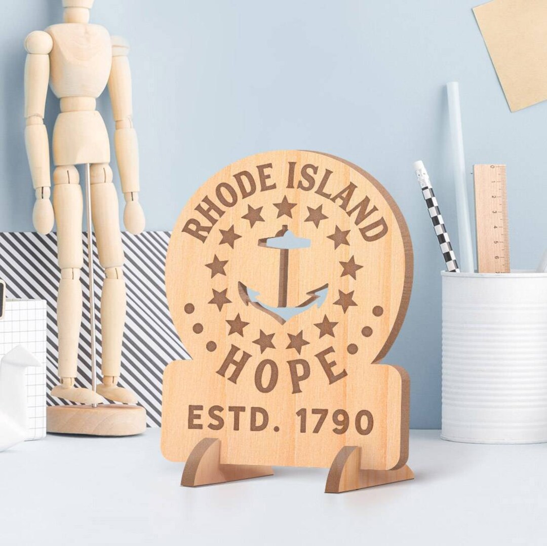 Engraved Rhode Island Card, Personalized Elegant Rhode Island Wooden ...