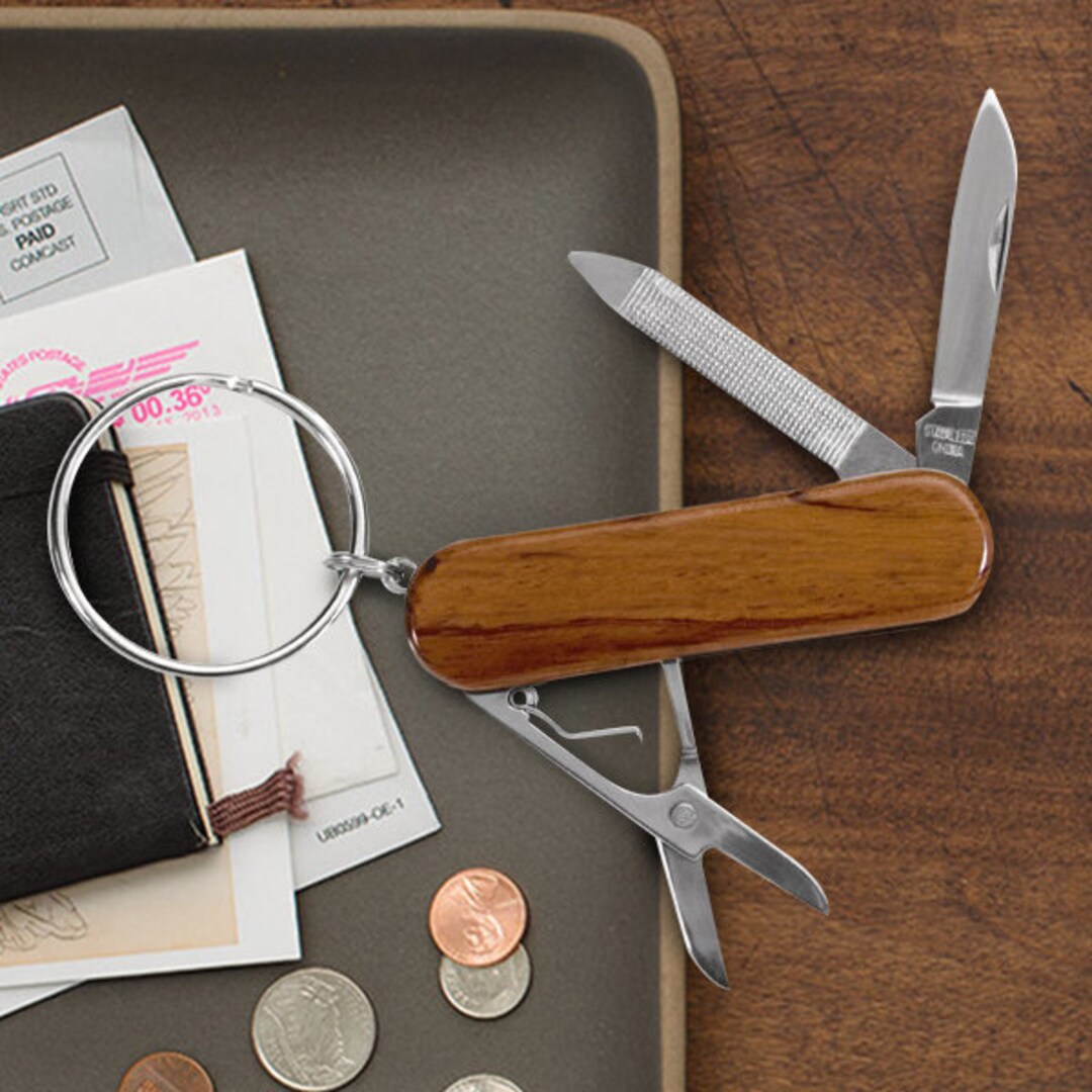 Monogram Keychain, Engraved Chrome Plated Multi Tool Pocket Knife ...