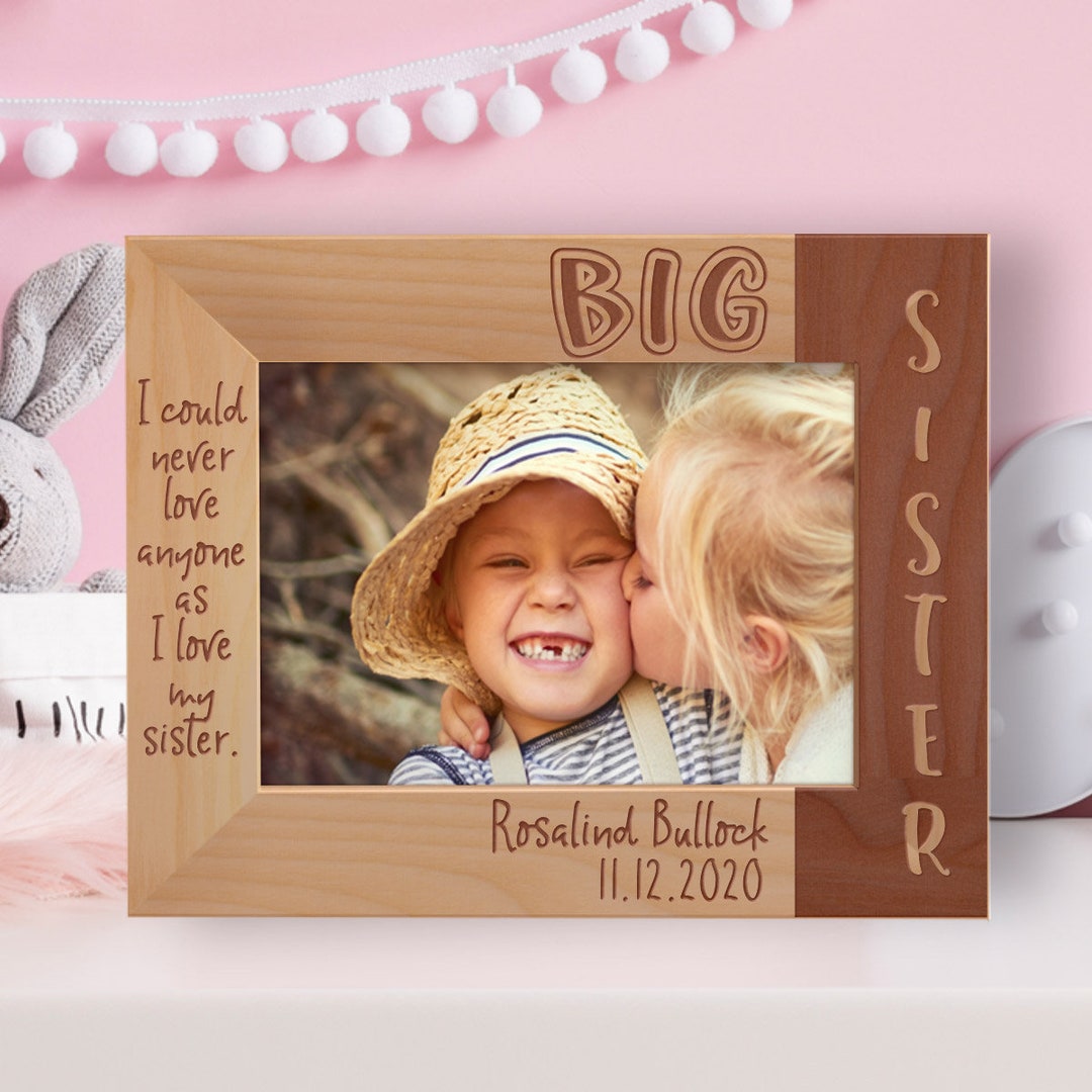Custom Big Sister Photo Frame, Personalized Sibling Gift Photo Frame ...