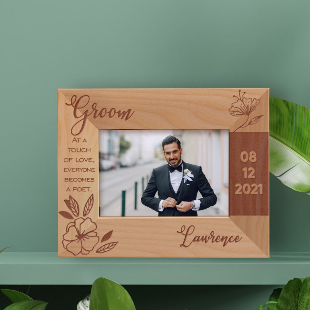 Personalized Wooden Frame for Groom, Customized Frame Gift for Groom ...