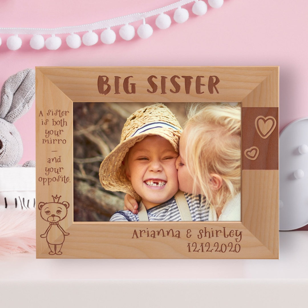 Personalized Big Sister Photo Frame, Custom Sisterhood Photo Frame ...