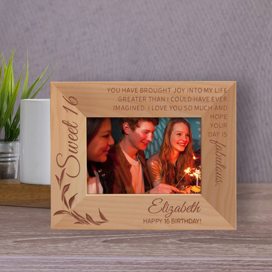 Custom Sweet 16 Birthday Photo Frame, Personalized Picture Frame ...