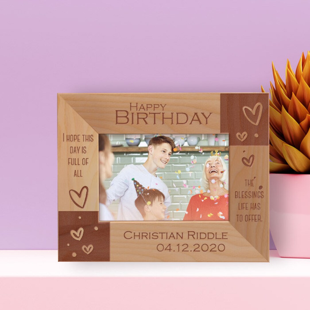 Personalized Happy Birthday Photo Frame, Custom Family Photo Frame ...