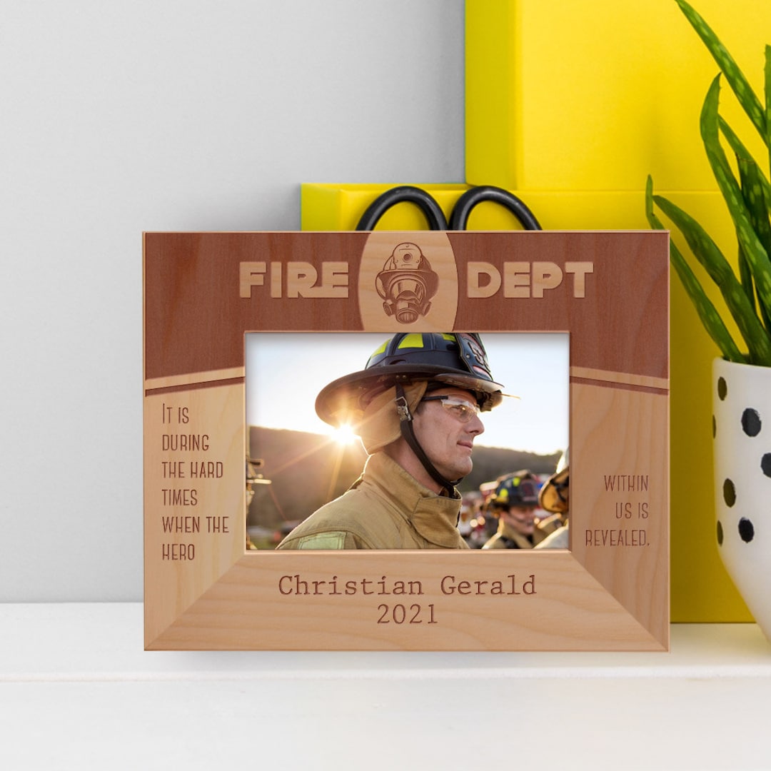 Personalized Fire Department Photo Frame, Custom Firefighter Picture ...