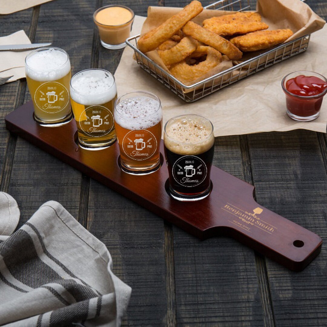 Buy Personalized Flight Set, Wooden Paddle Board and Stemless Wine ...