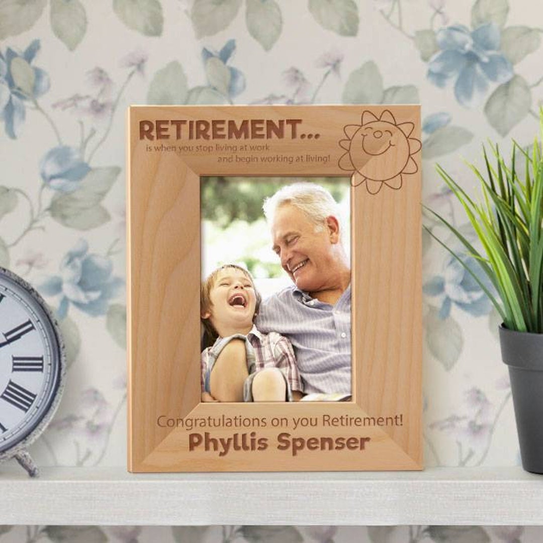 Custom Retirement Photo Frame, Personalized Photo Frame, Engraved Photo ...