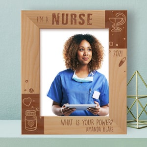 Personalized Nurse Photo Frame, Custom Photo Frame, Wooden Picture ...