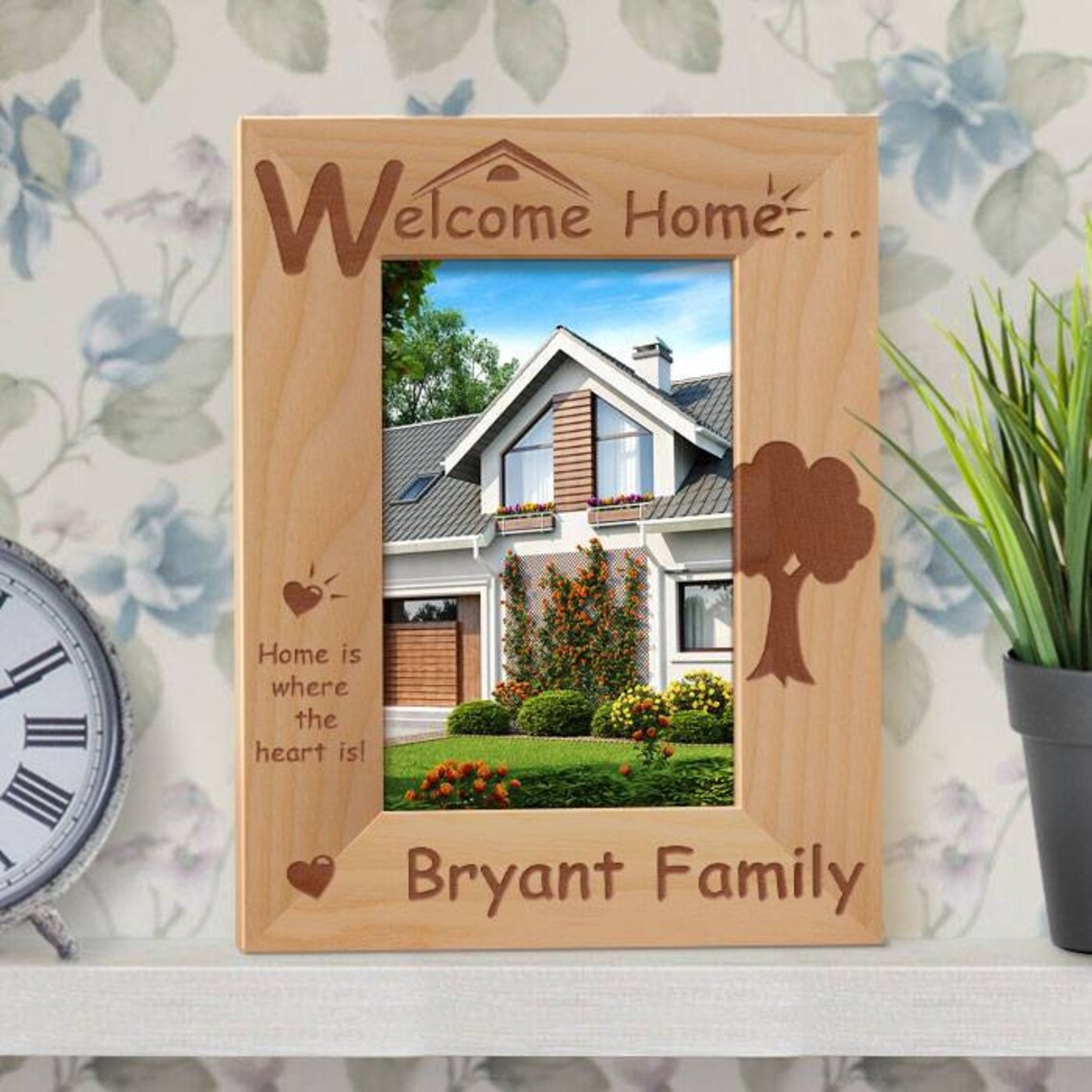 Personalized Family Photo Frame, Home Picture Frame, Home is Where the ...