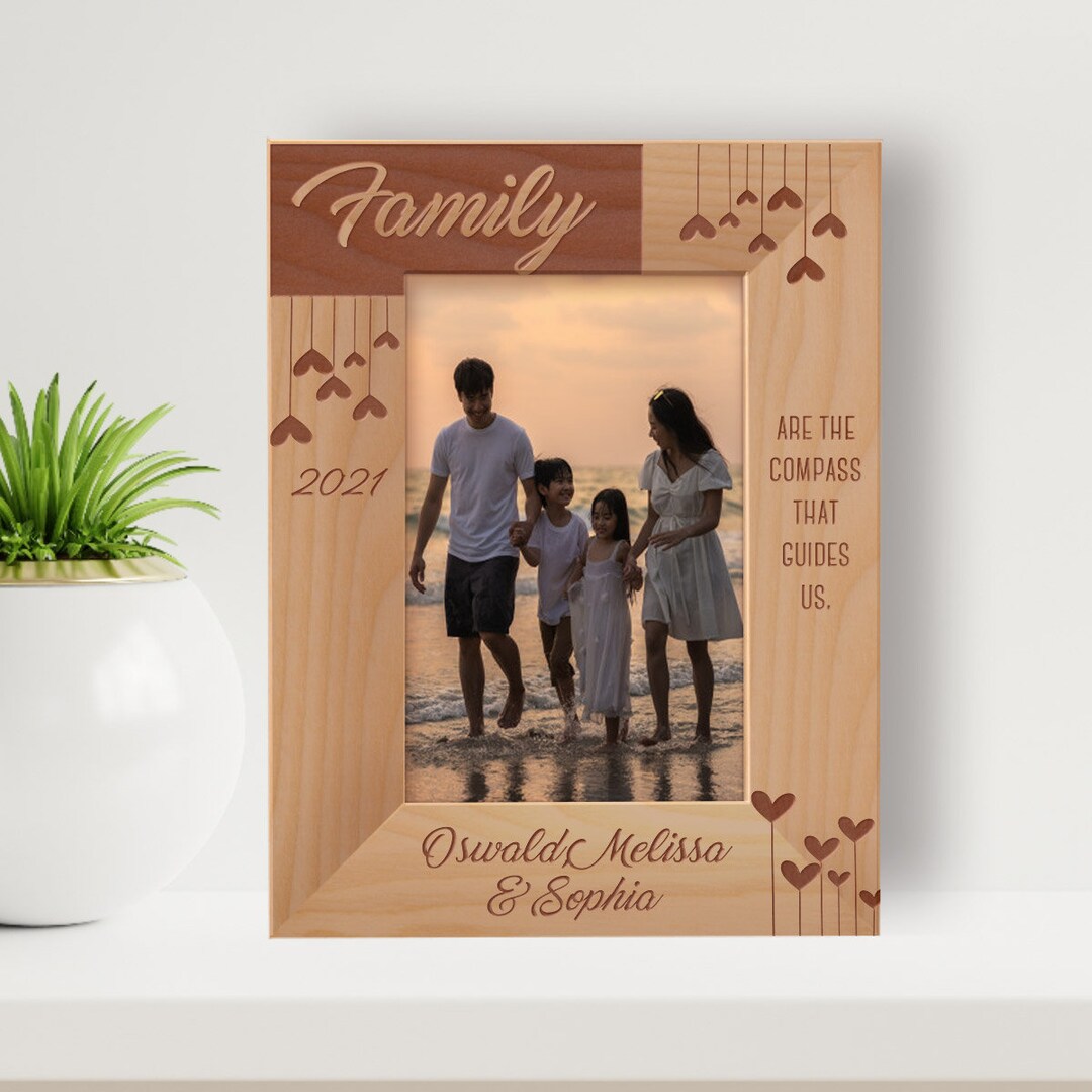 Personalized Wooden Frame, Customized Family Photo Frame With Name ...