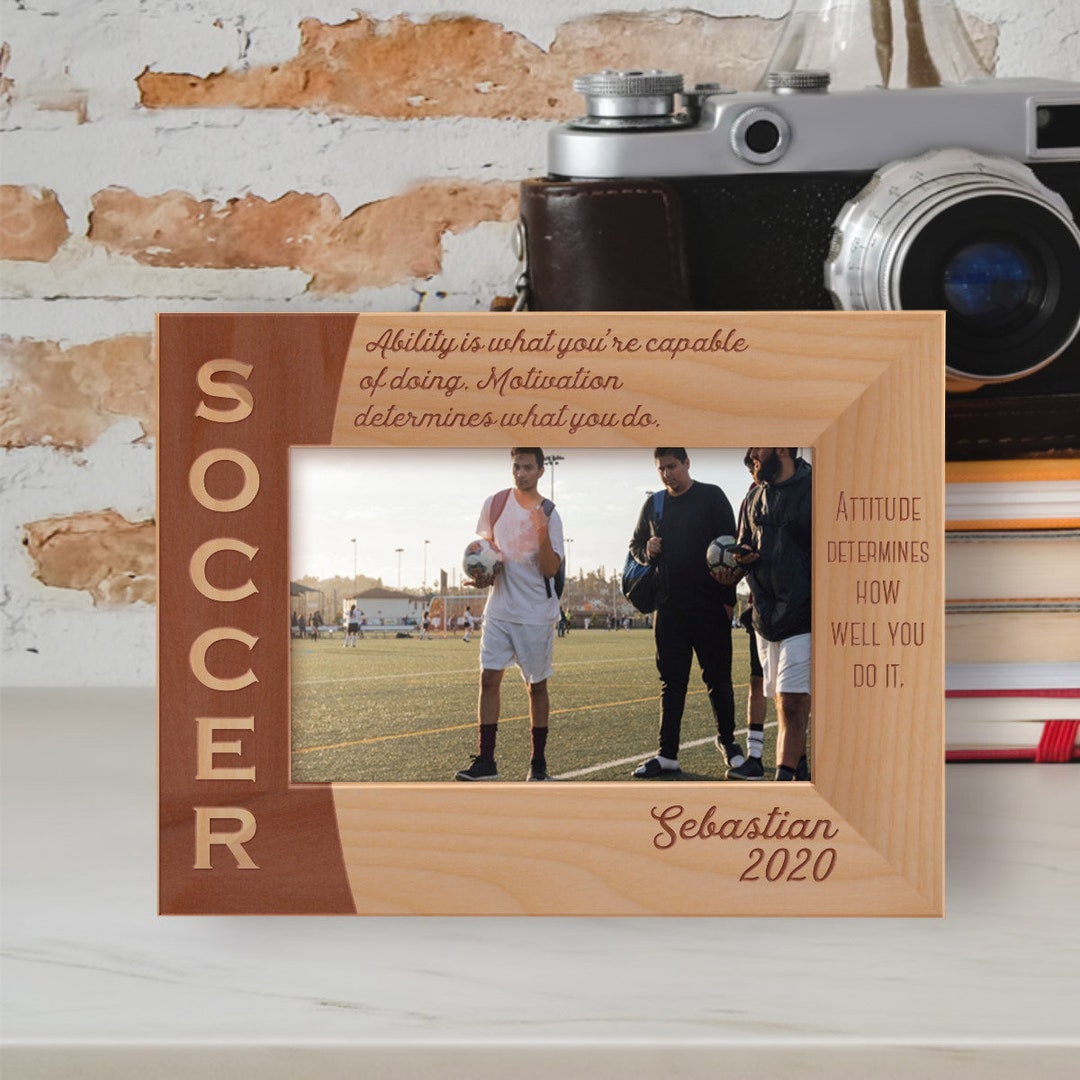 Custom Soccer Photo Frame, Personalized Photo Frame, Wooden Photo Frame ...